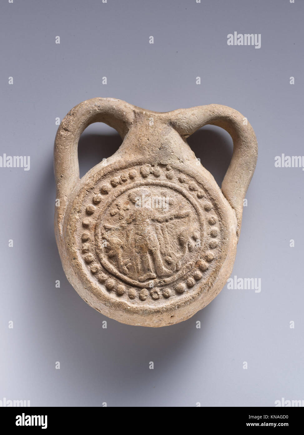 This ampulla (flask) MET DP258370 447987 depicts Saint Menas ...