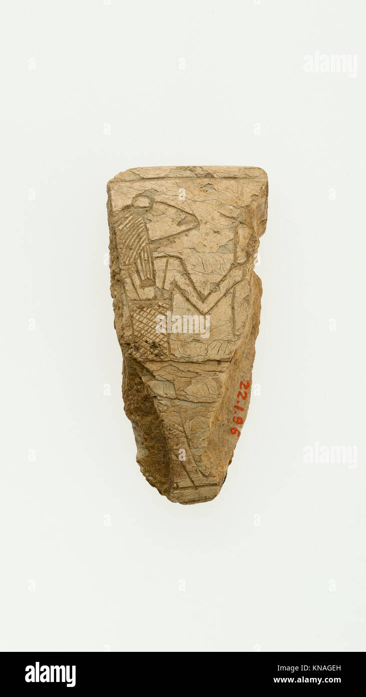 This fragment of a magic wand, depicting a frog-headed deity, provides ...