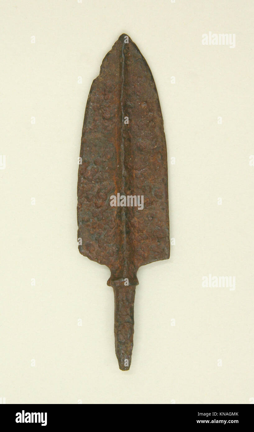This arrowhead, made from stone, was used as a weapon in ancient ...