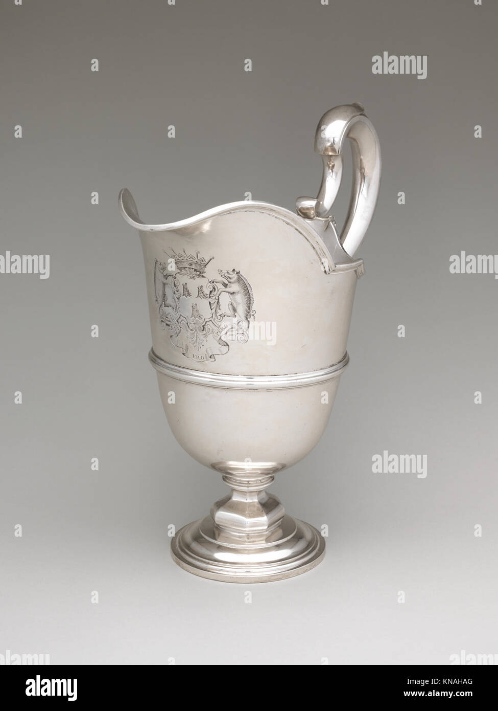 This ewer, part of a pair, features high-quality craftsmanship and a ...