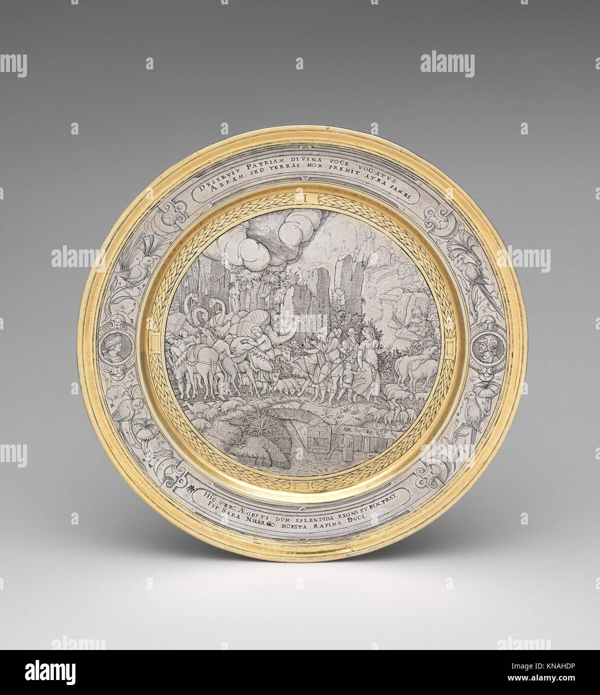 This artwork depicts the biblical journey of Abraham and Sarah as they ...