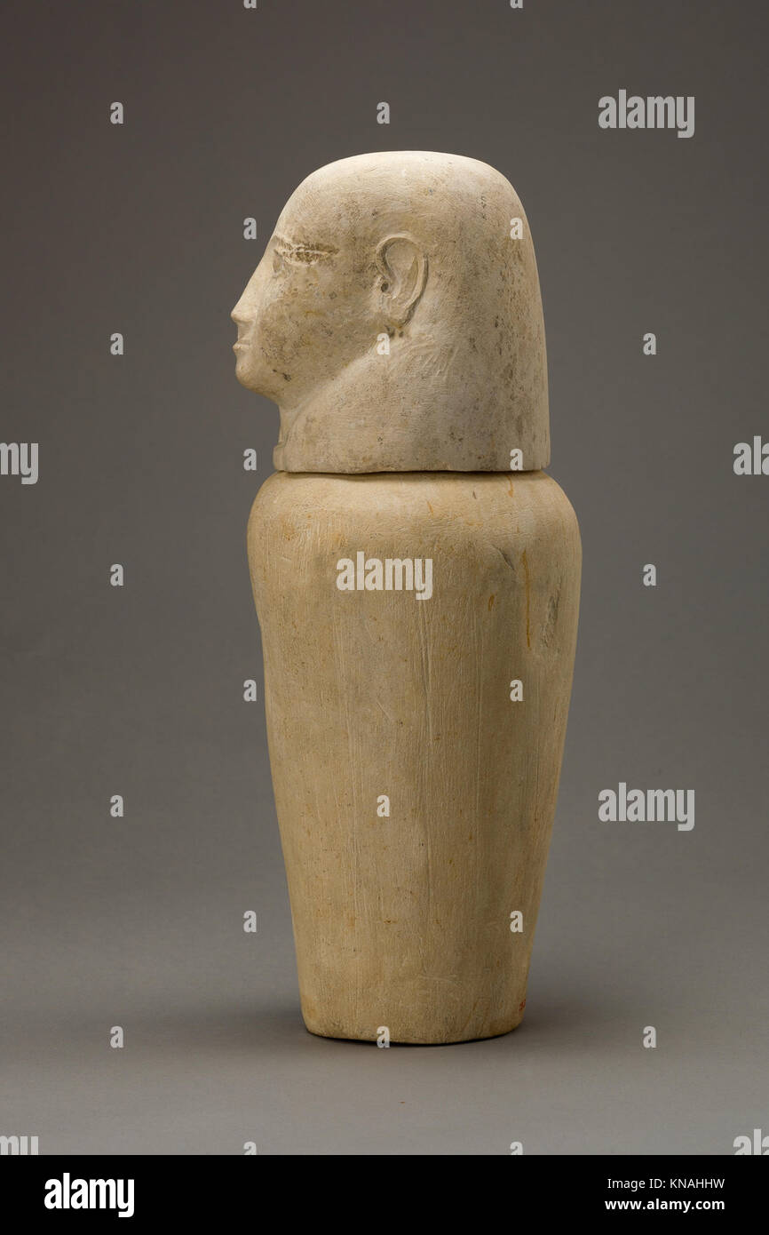 An ancient Egyptian canopic jar, used for storing organs during ...