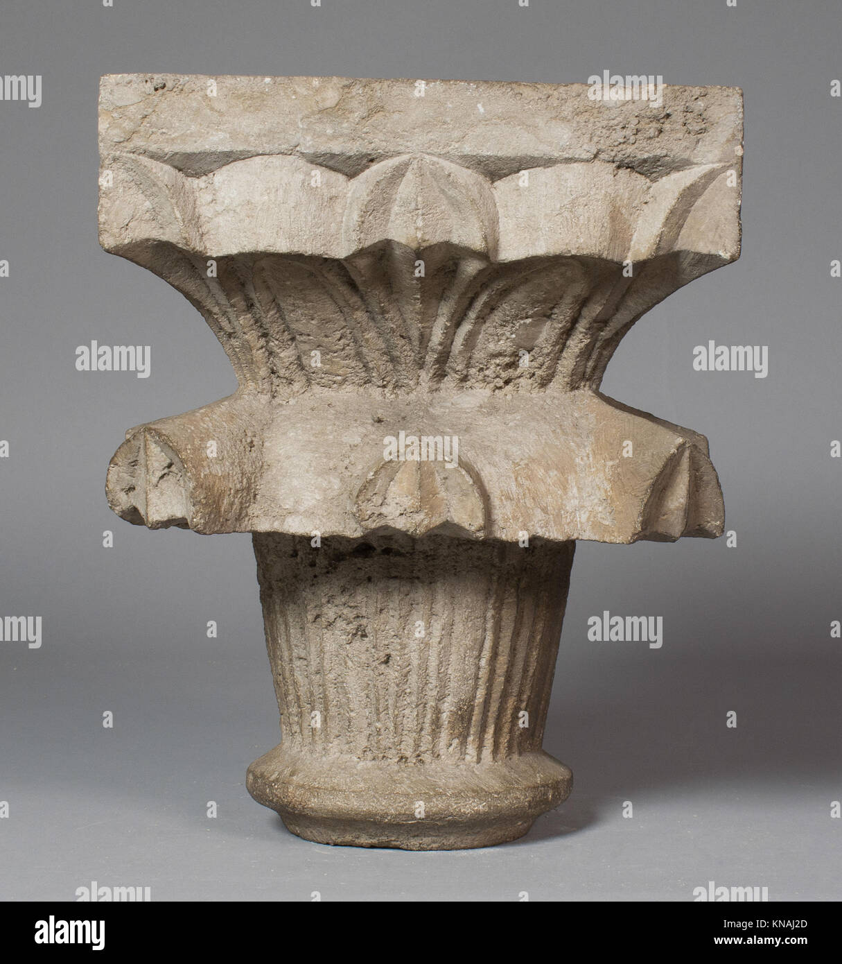 This capital from an architectural column shows intricate classical ...