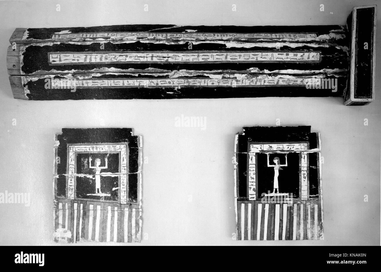 This coffin, cataloged as MET M6A 321 555869, is an ancient funerary ...