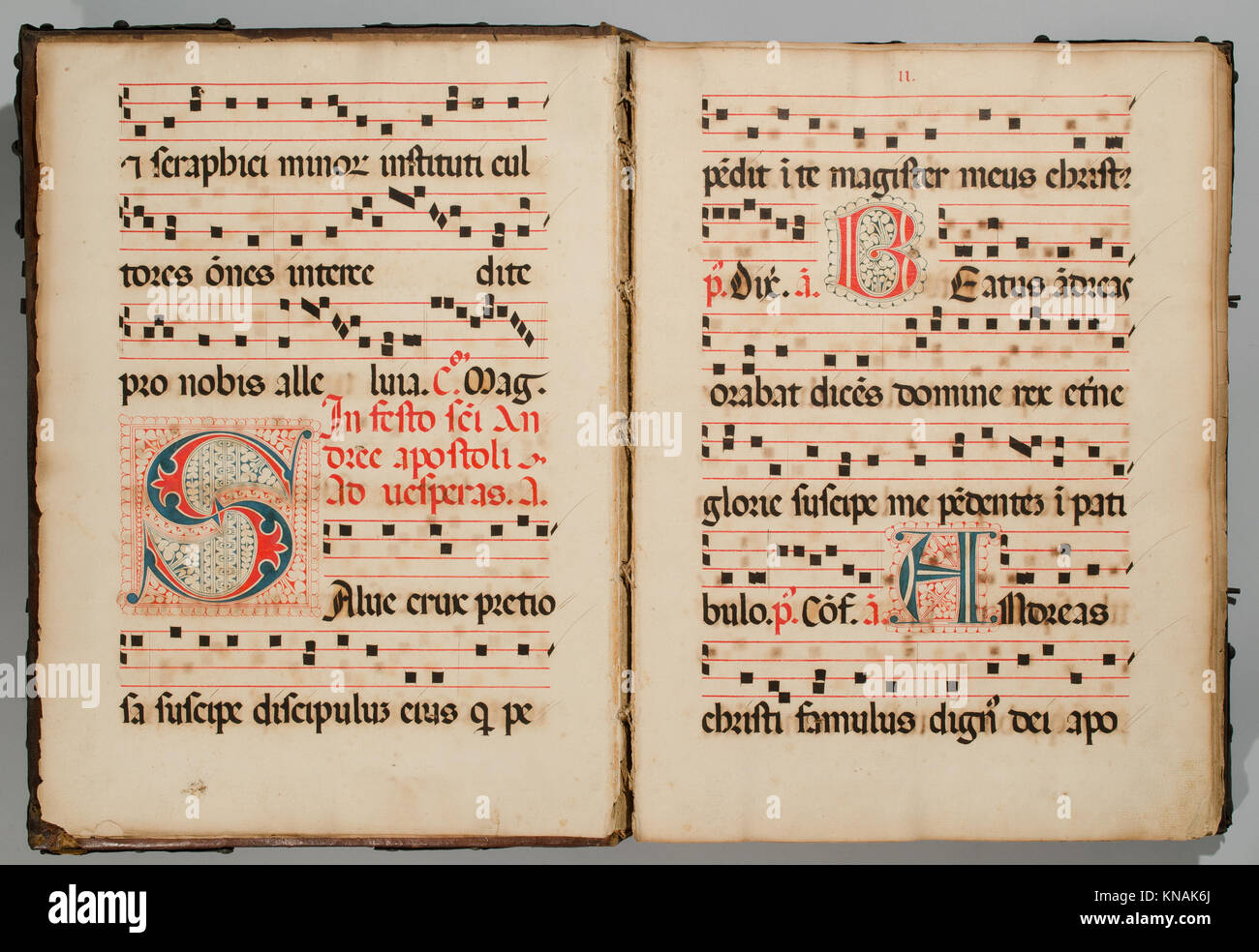 This Antiphonary, a medieval liturgical manuscript, contains chants and ...