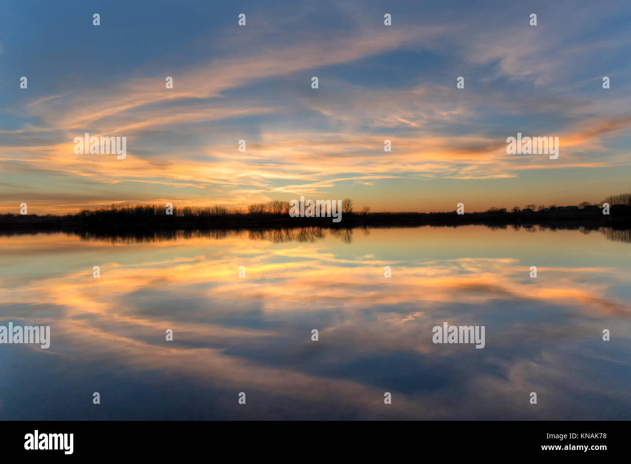 Sunset over Ada Hayden lake, Ames, Iowa, USA Stock Photo - Alamy