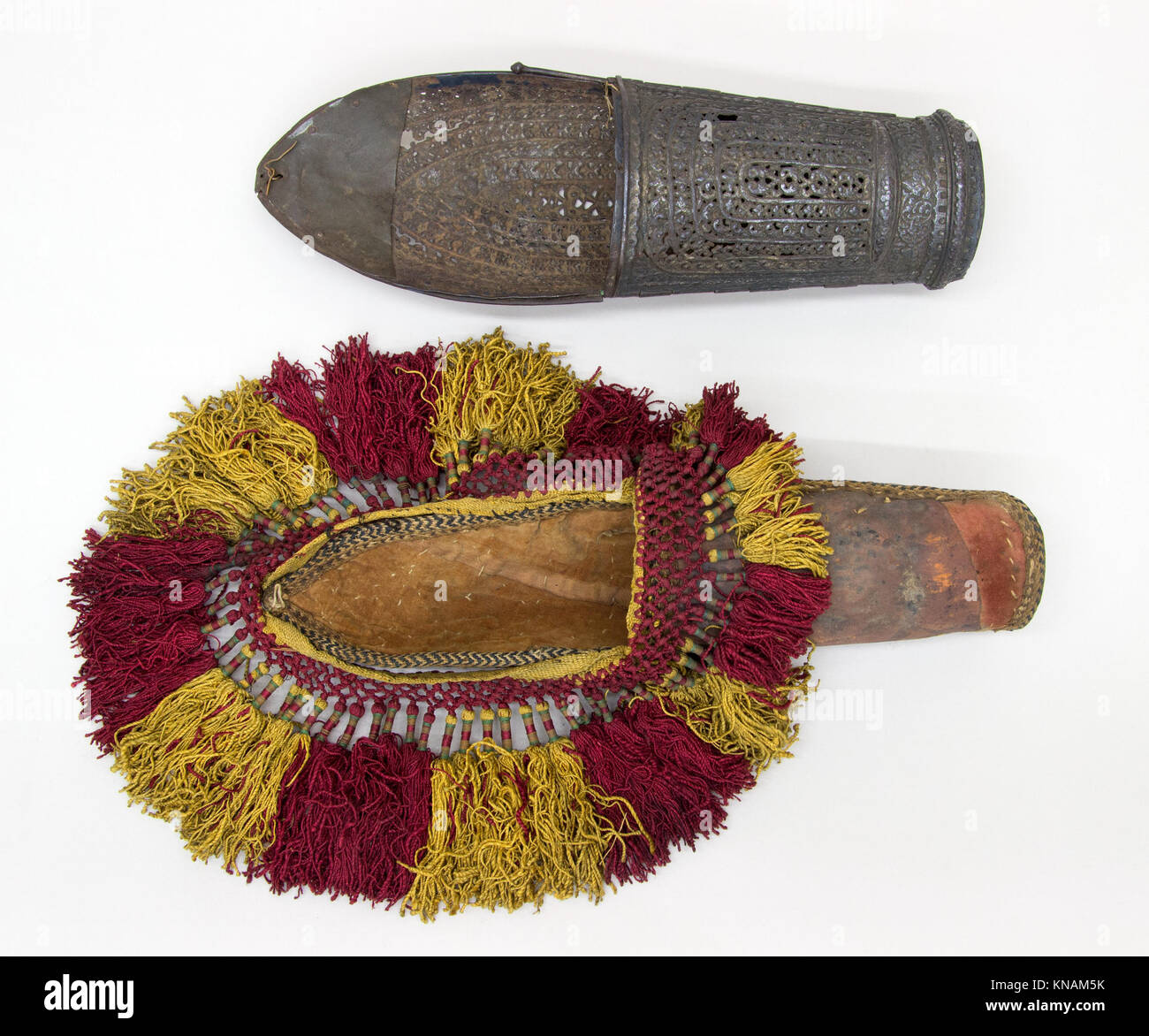 This arm guard is a protective piece of armor, designed for use in ...