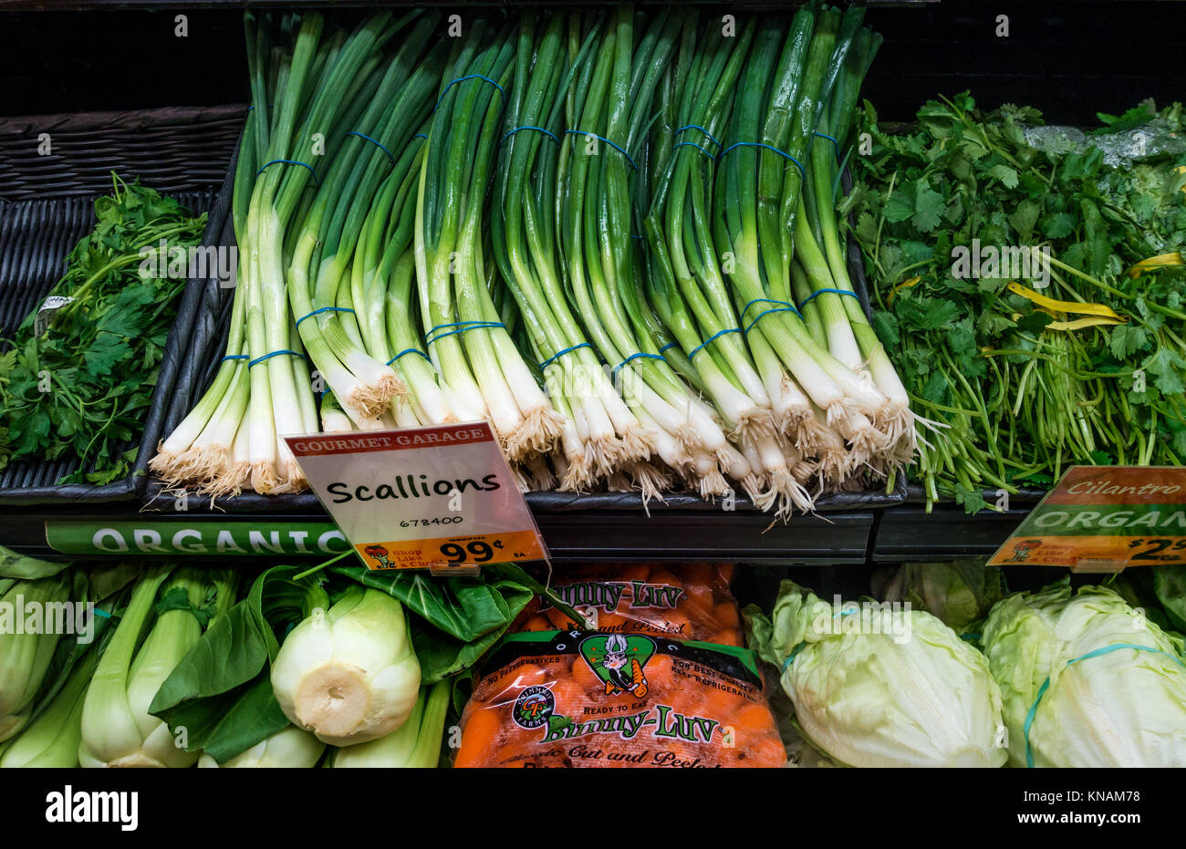 Scallions or spring onions in a New York supermarket Stock Photo - Alamy