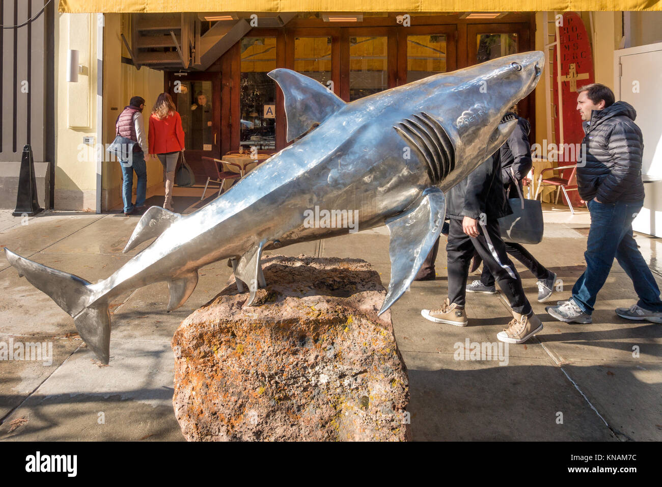 Silver shark sculpture hi-res stock photography and images - Alamy