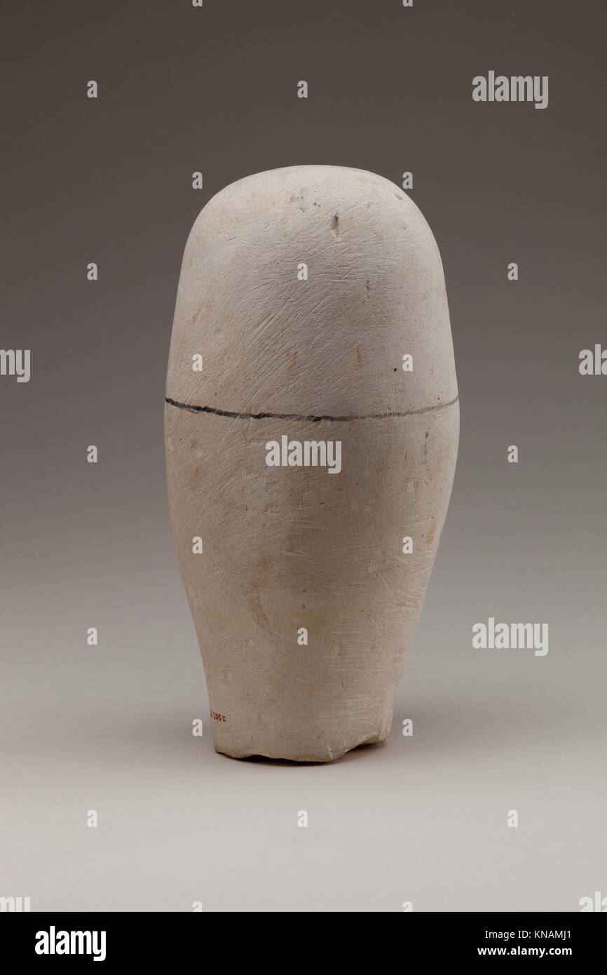 This dummy canopic jar, featuring the head of Imsety, one of the Four ...