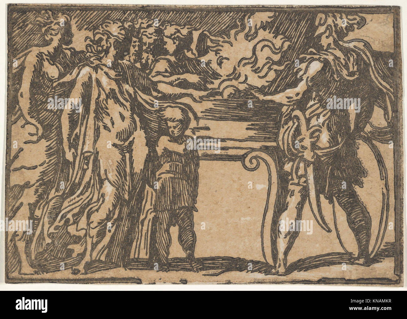 This artwork, titled *The Sacrifice* or *Mucius Scaevola*, after ...