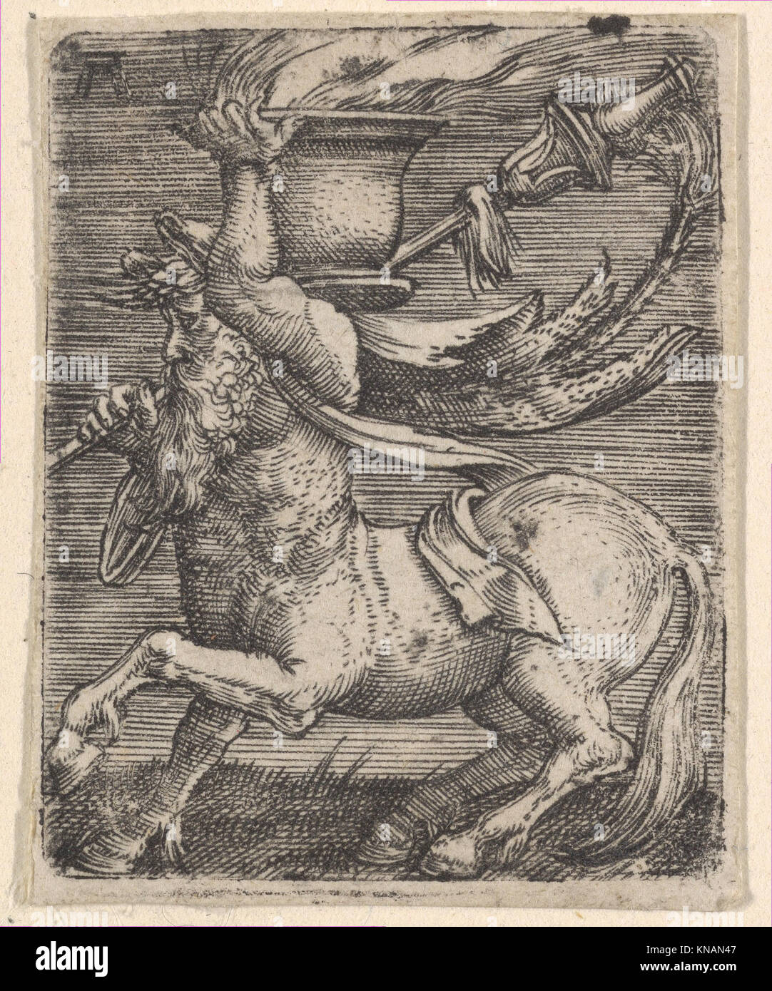 This sculpture of a centaur carrying a vase with fire illustrates ...