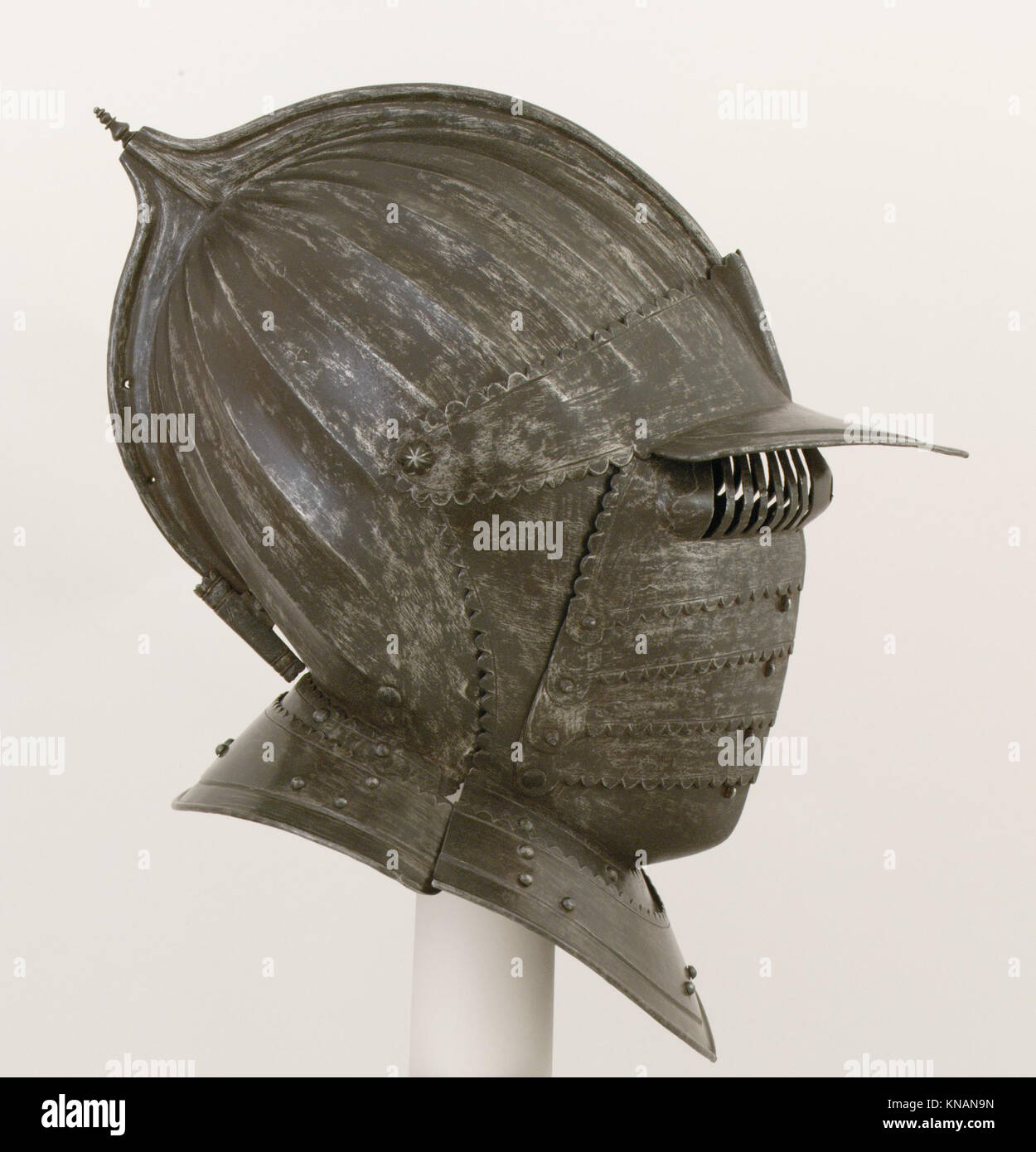 This closed burgonet, a type of helmet, was designed for protection ...