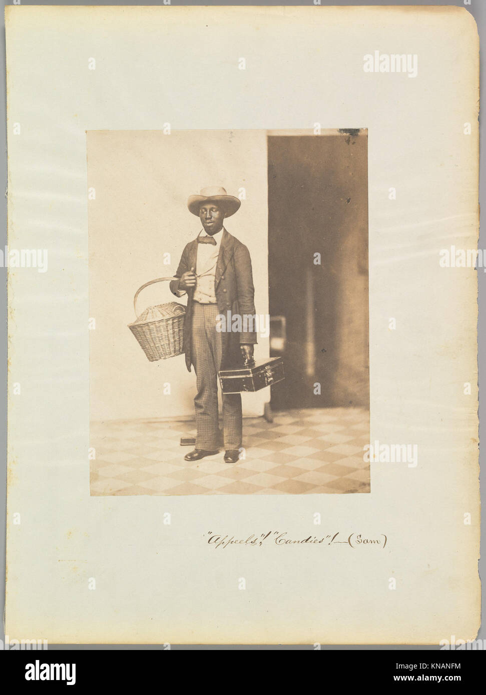 This artwork, titled 'Sam, the Black Peddlar,' depicts an individual ...