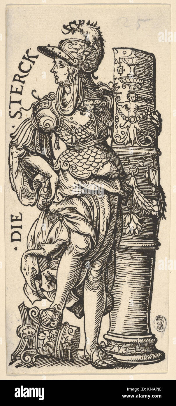 This artwork represents the virtue of Fortitude from the 'Seven Virtues ...