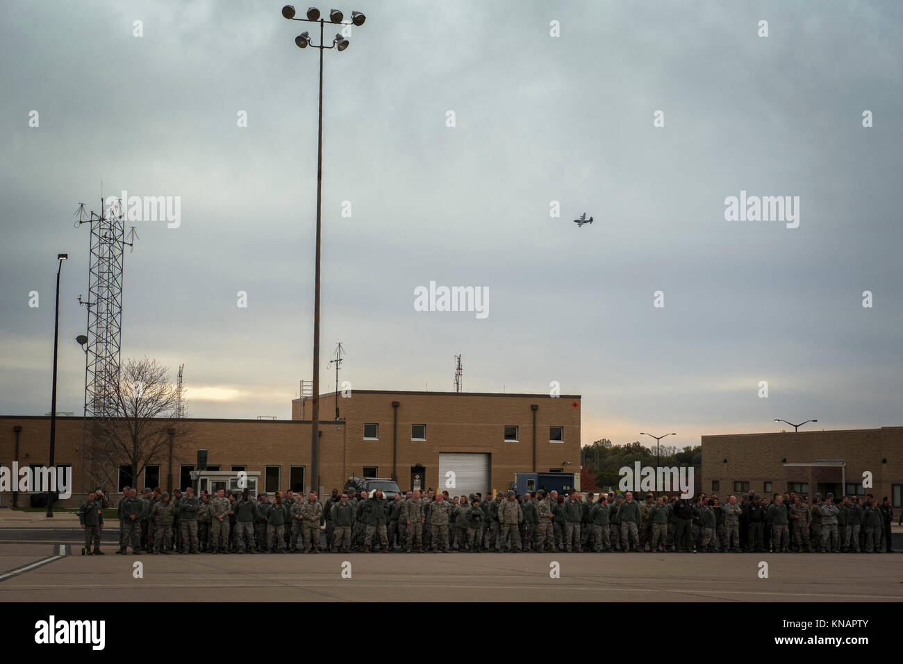 Airmen with the 182nd Airlift Wing, Illinois Air National Guard, stand ...