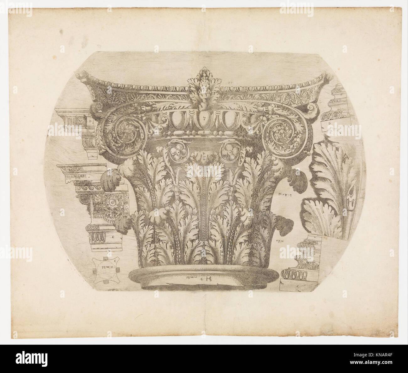 A detailed capital in the Composite order, featuring intricate ...