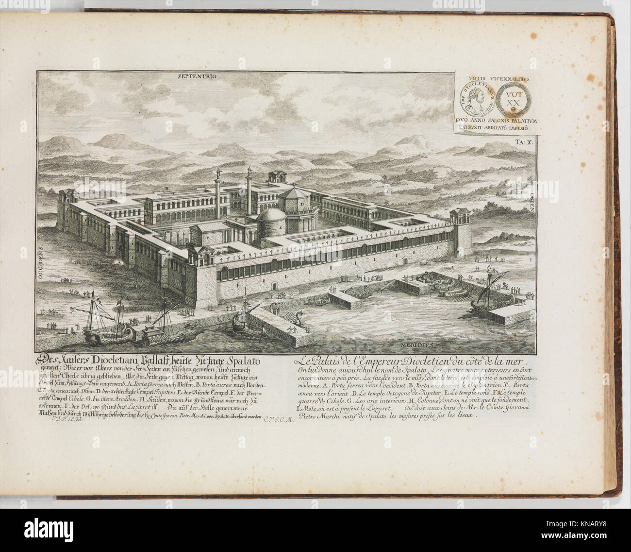 This five-part design depicts historical architecture, demonstrating ...