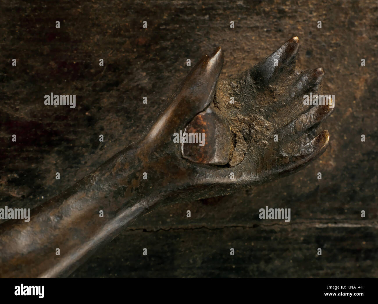 A crucifix, depicting the figure of Christ on the cross. This artwork ...