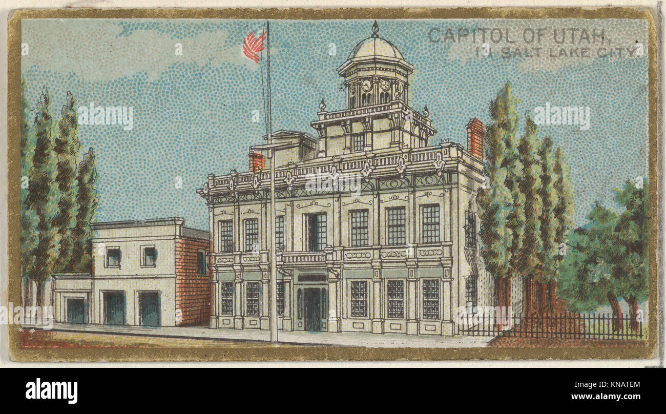 A depiction of the Capitol of Utah in Salt Lake City, part of the ...