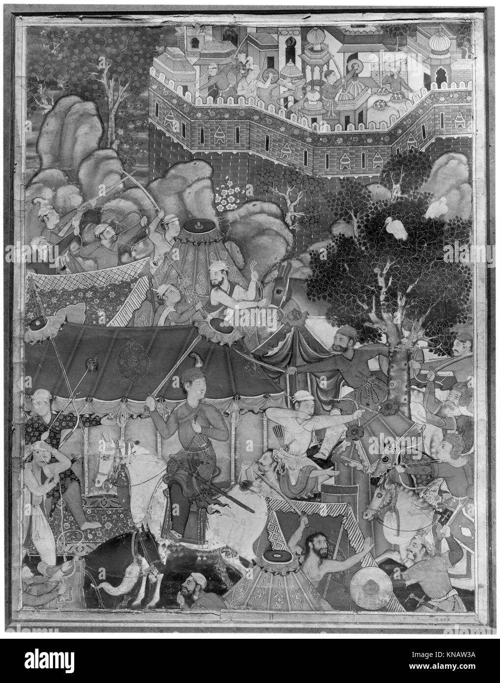 This folio from the Hamzanama depicts Assad Ibn Kariba launching a ...