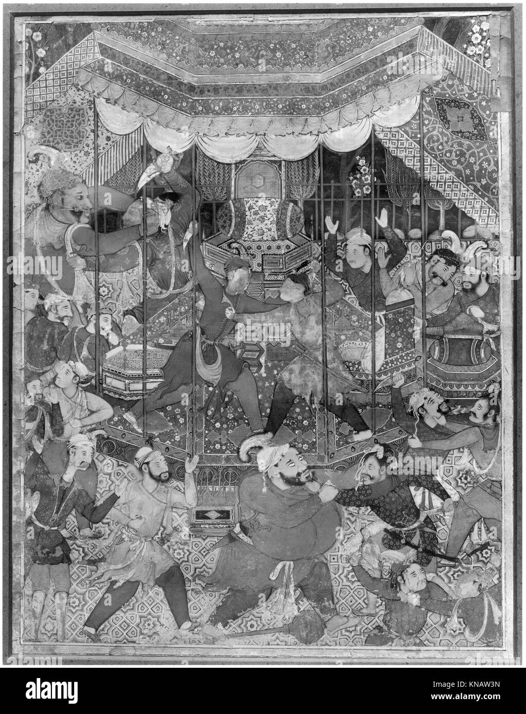 This folio from the 'Hamzanama' illustrates a heroic battle scene ...