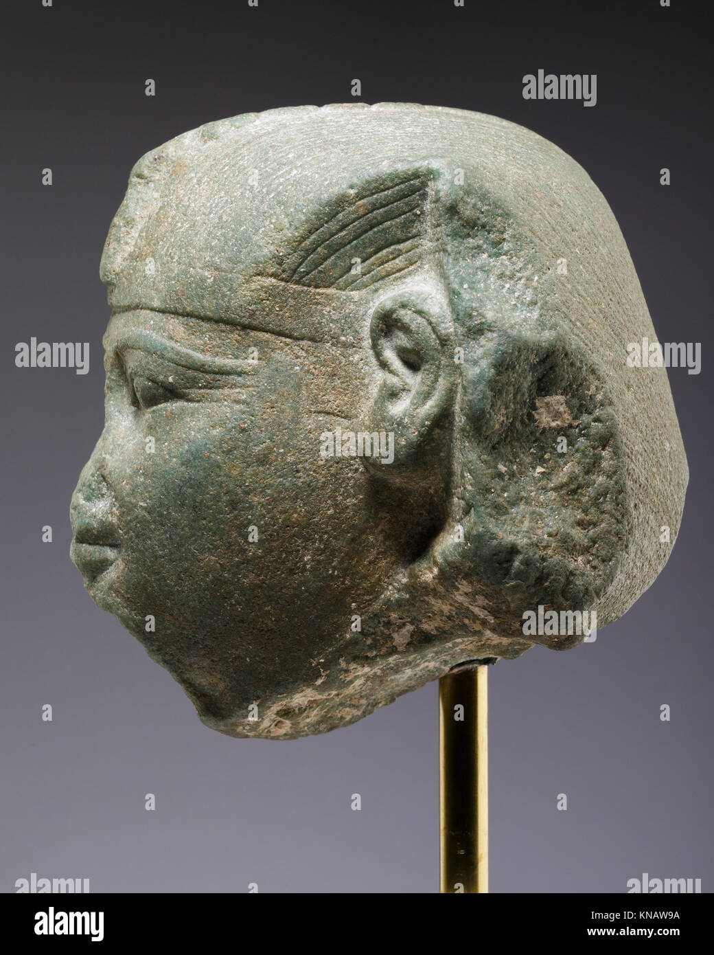 This sphinx head, possibly of Amenemhat I, is an ancient Egyptian ...