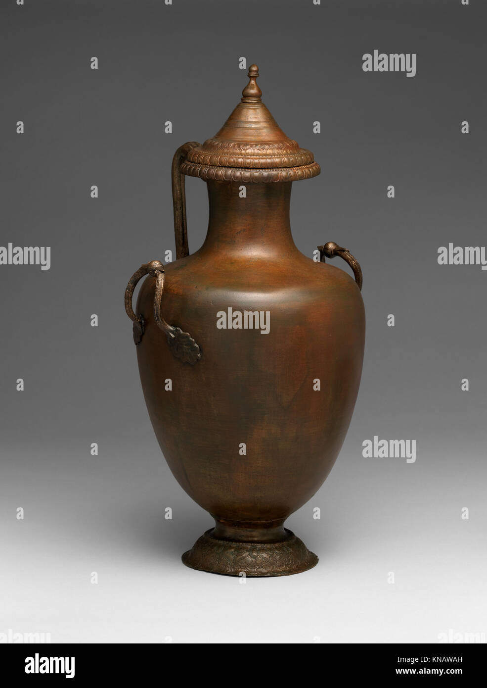 This bronze hydria from the 3rd century B.C. is a water jar featuring a ...