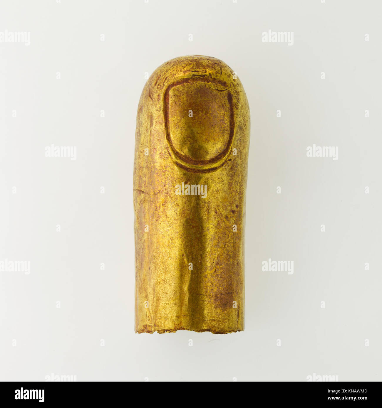 This finger stall, crafted from metal, was used historically to protect ...