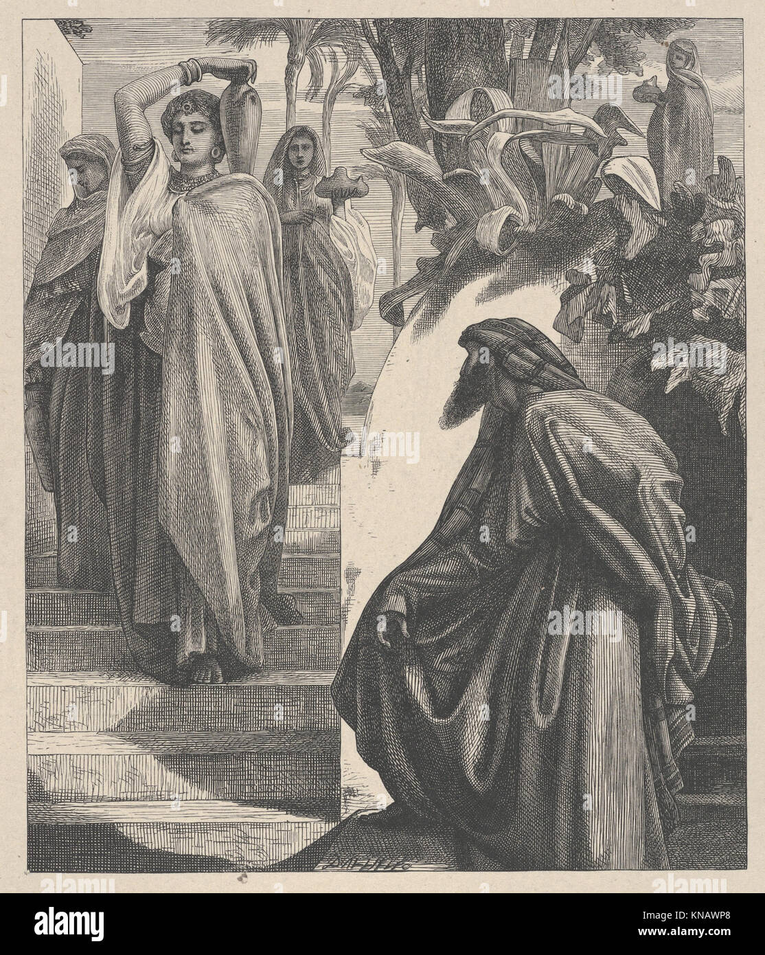 'Eliezer and Rebekah' from the Dalziels' Bible Gallery, housed at the ...