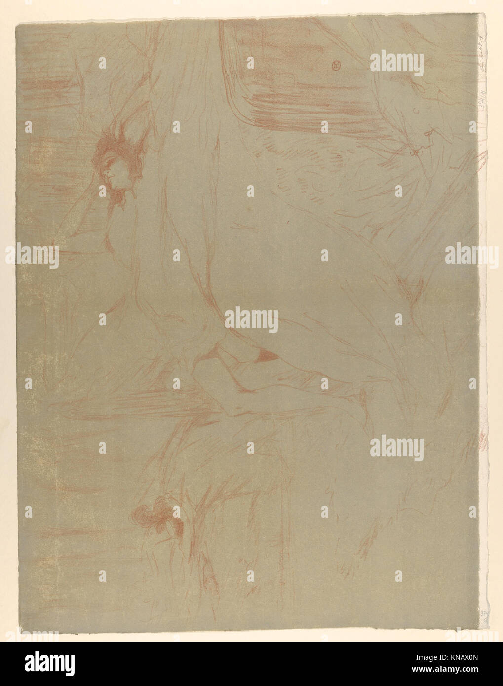 This painting 'Collapsed on the Bed' depicts fatigue and distress ...