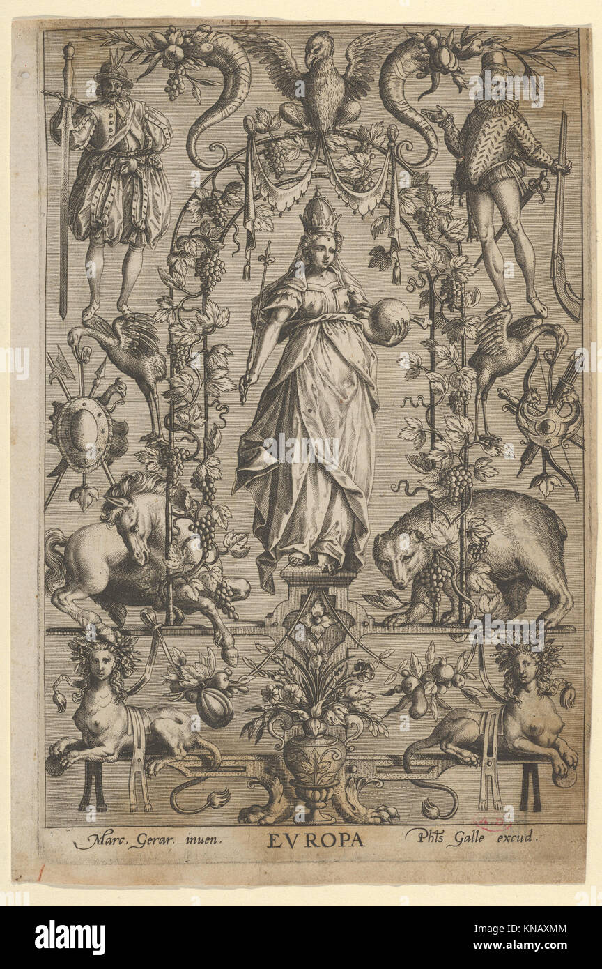 This book illustration depicts Europe as part of the Four Continents ...