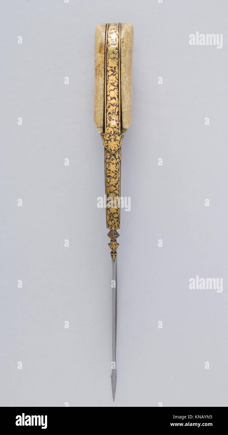 The South Asian Pesh-kabz dagger from the Mughal Empire has a curved ...