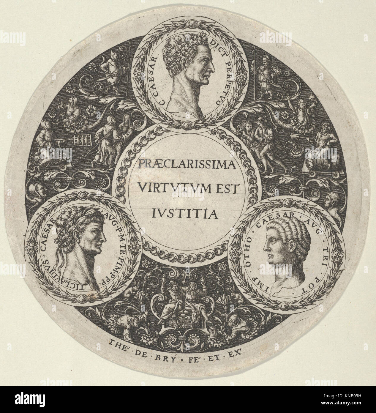 This dish design includes portraits of Roman emperors Caesar, Claudius ...