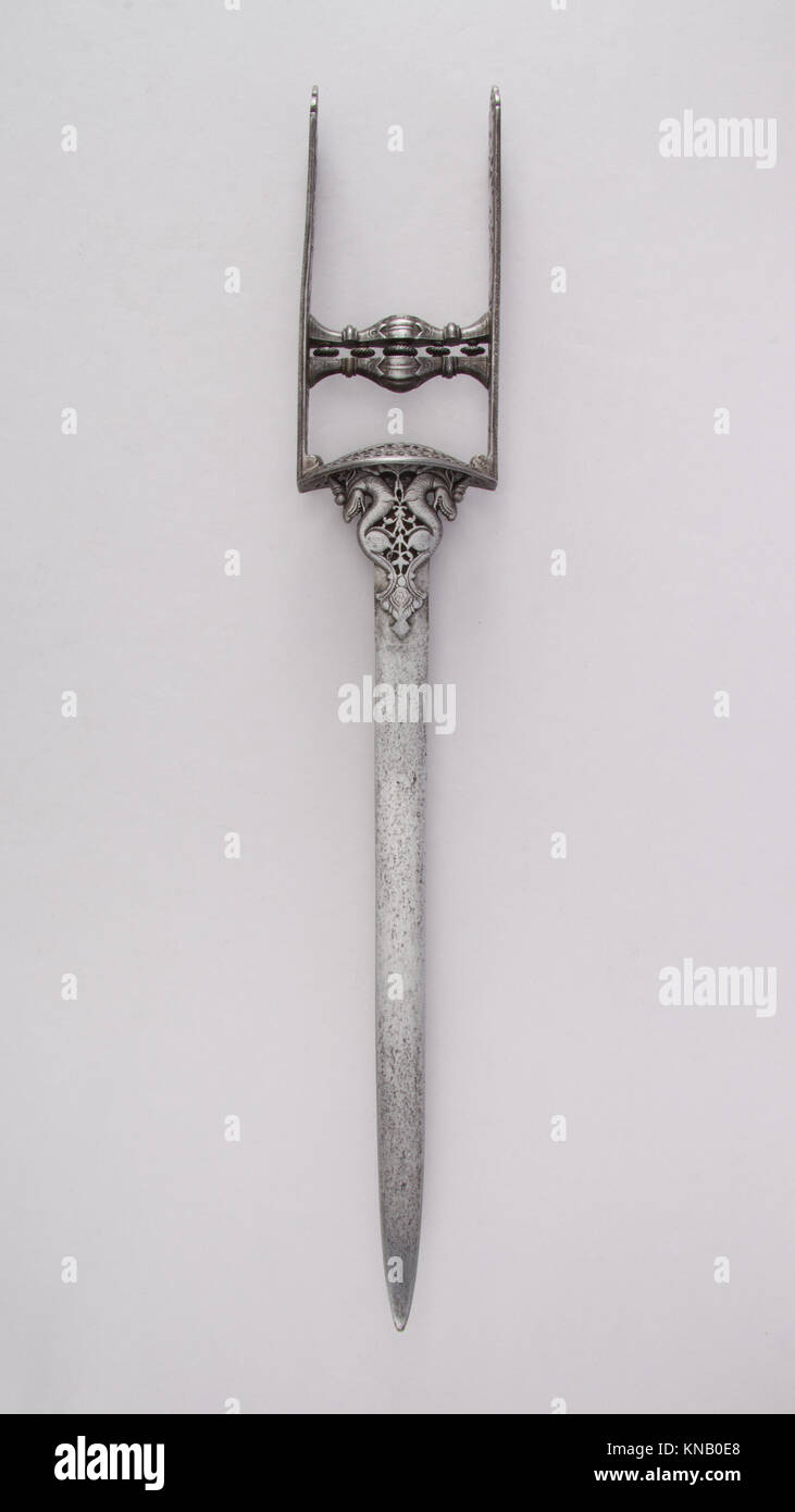 Katar dagger from South Asia with wide flat blade and H-shaped ...