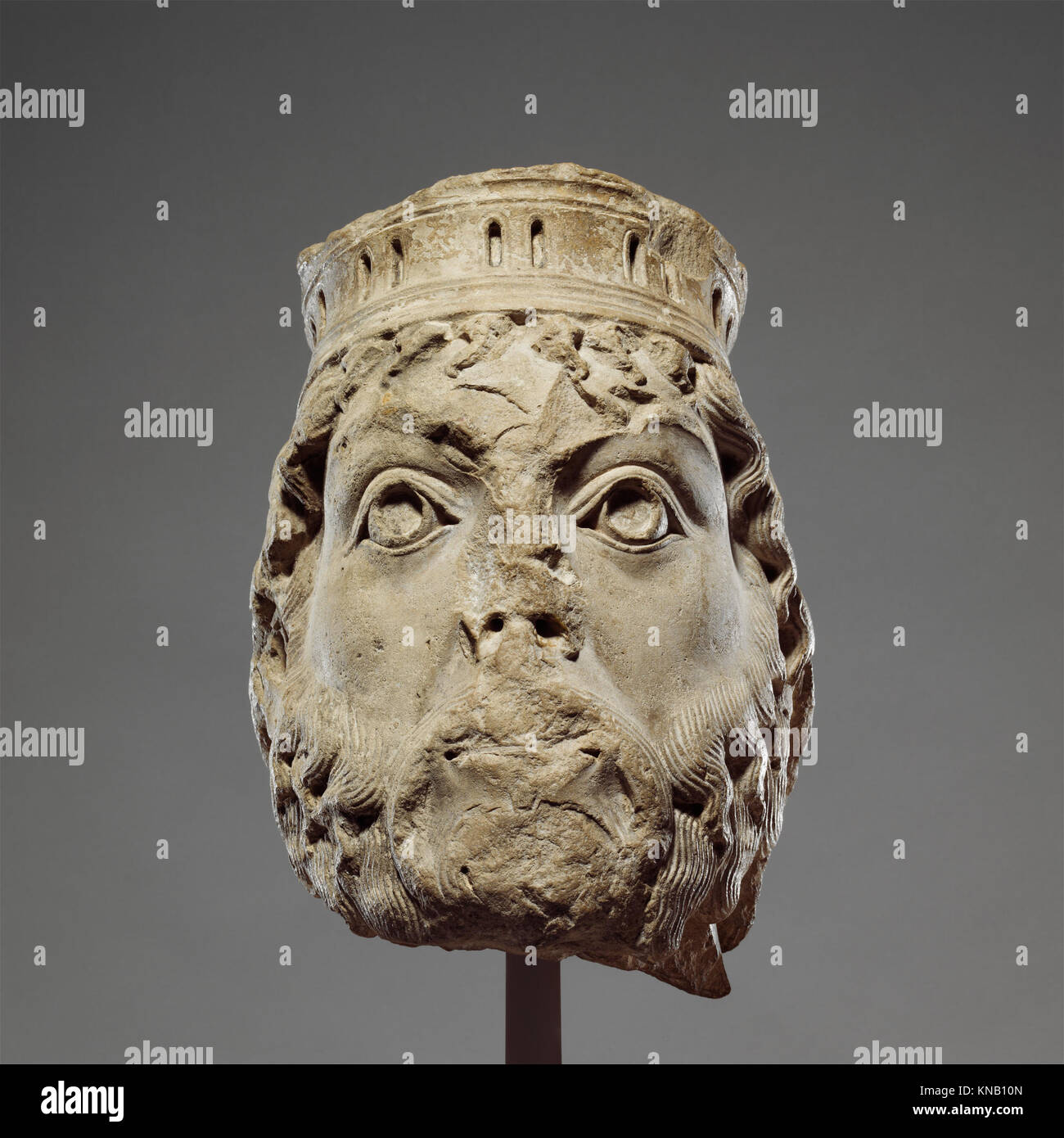 A sculpted head of King David, representing biblical kingship and ...