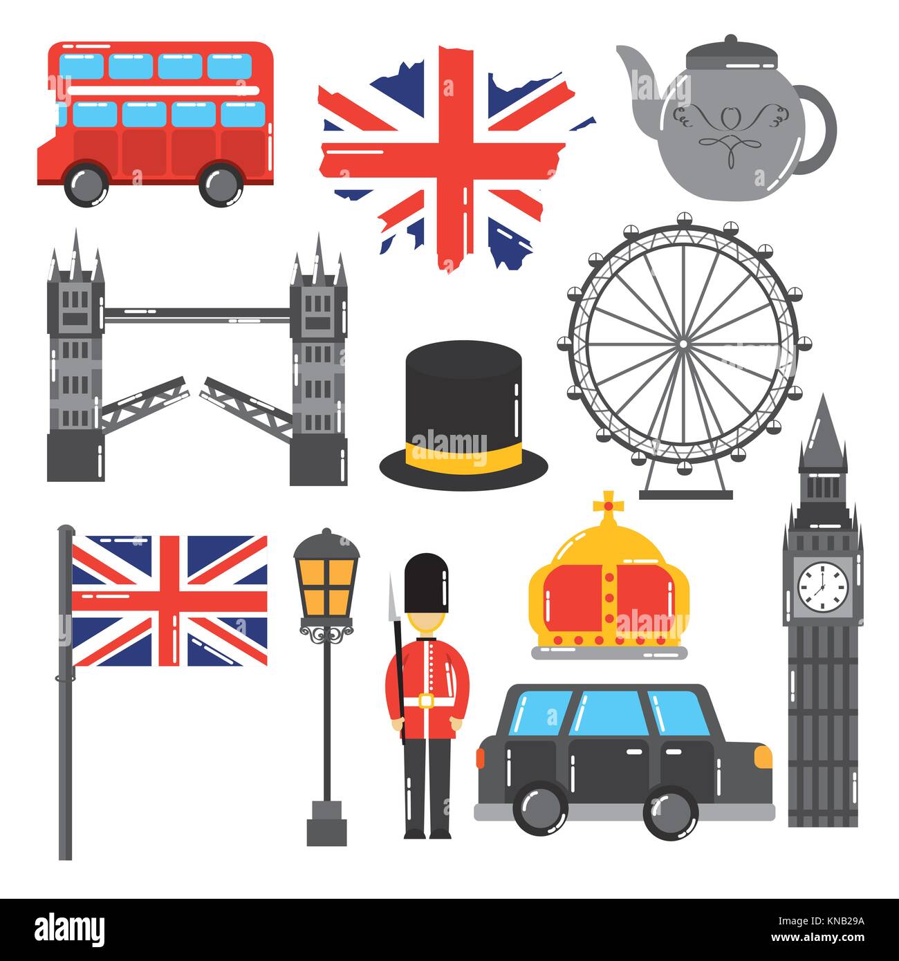 london england toruism travel landmark symbol Stock Vector Image & Art ...