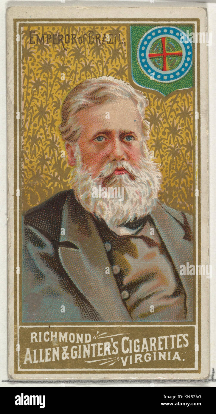 This trading card depicts the Emperor of Brazil from the World's ...