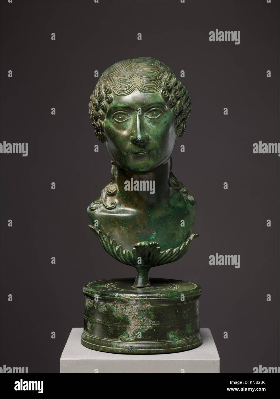 This bronze portrait bust of a Roman matron, dated ca. A.D. 20–50 ...