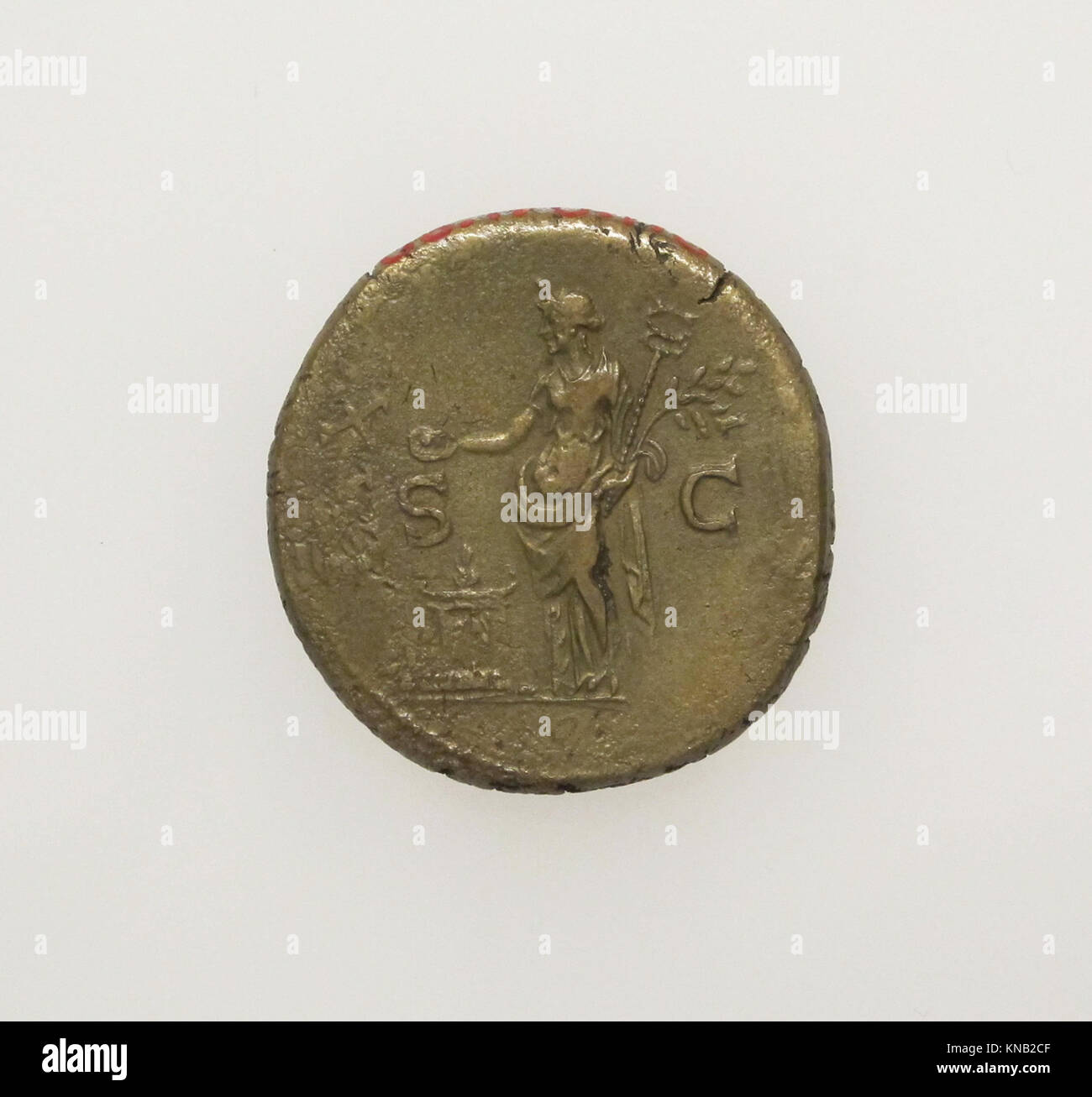 A bronze dupondius coin from the reign of Roman Emperor Vespasian ...