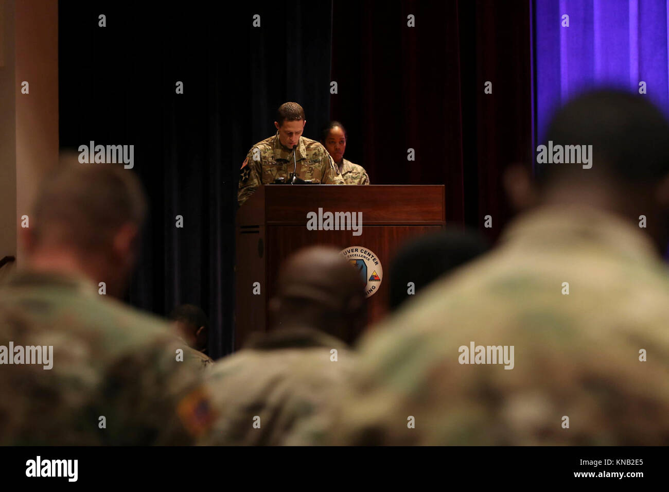 U.S. Army Chaplain Samuel Fletcher leads a prayer at the opening ...