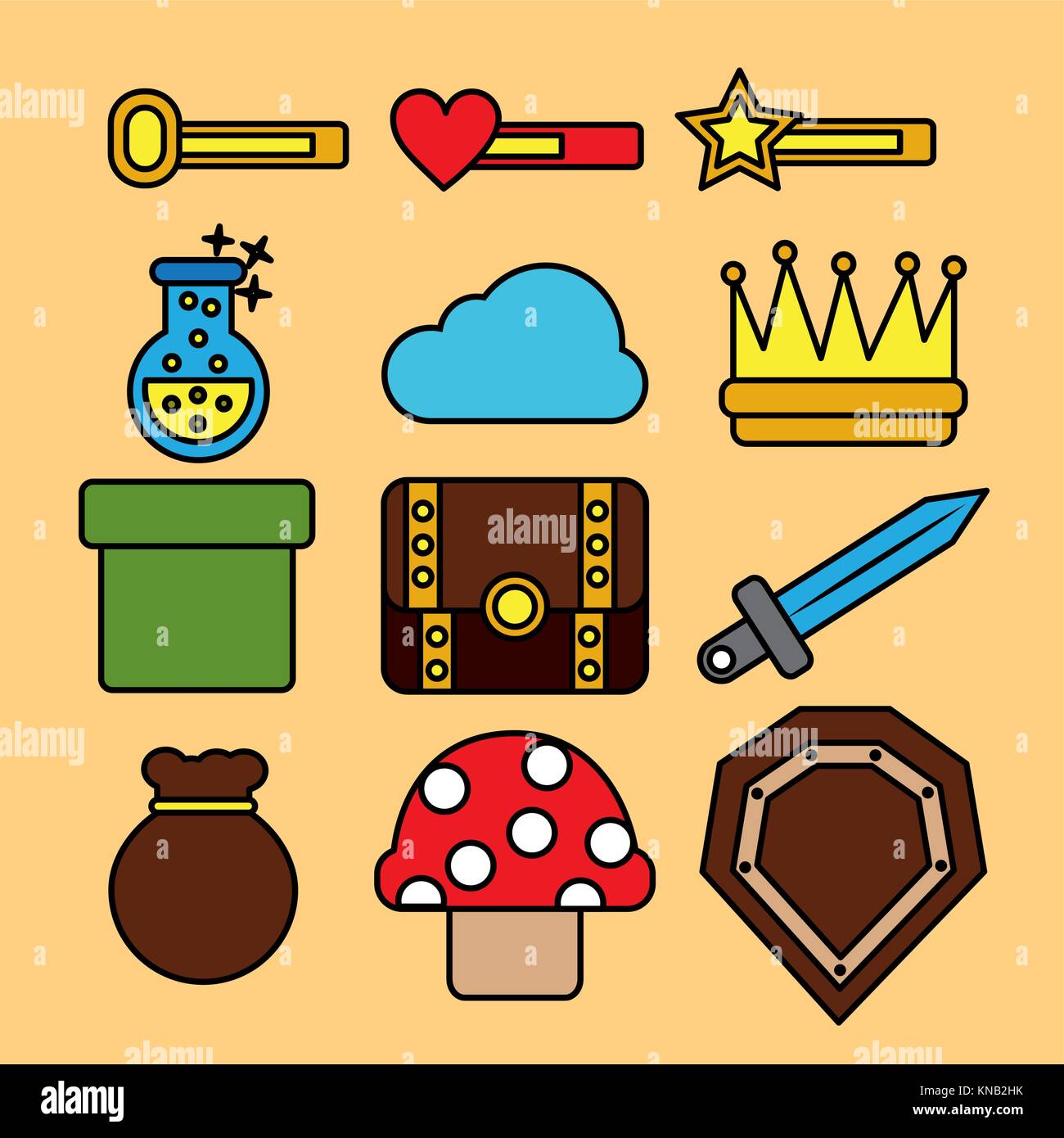 video game icons set entertainment play Stock Vector Image & Art - Alamy