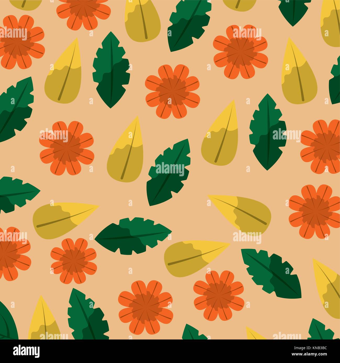 floral leaves differents shape natural design pattern Stock Vector ...