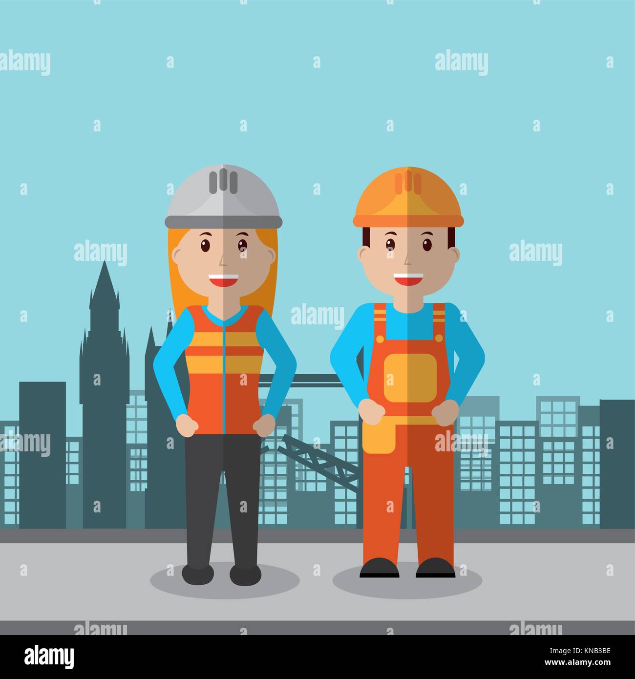 workers woman and man construction employee Stock Vector Image & Art ...