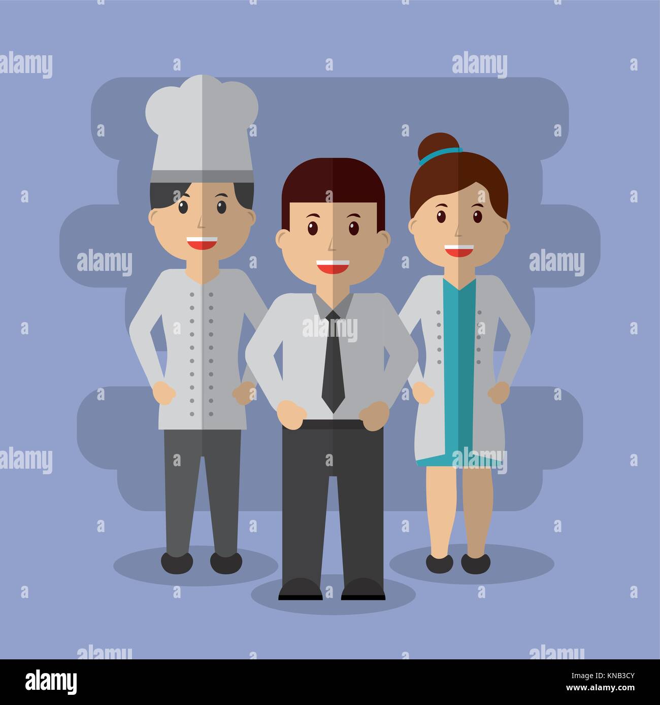 workers chef businessman and femlae doctor together Stock Vector Image ...