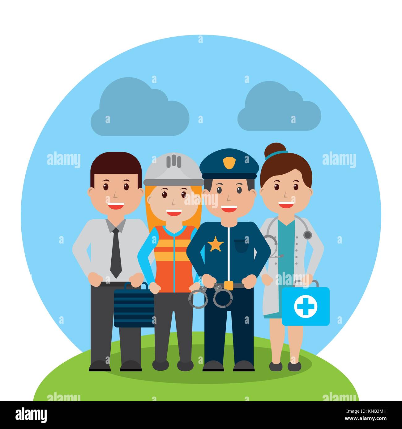 workers people group different occupation set Stock Vector Image & Art ...