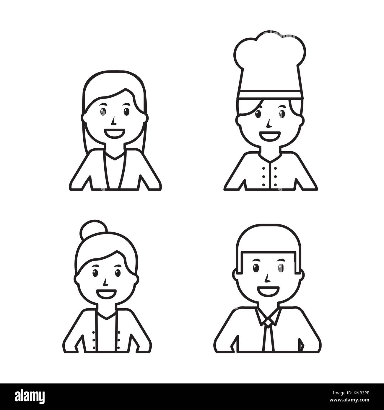 Female cartoon chef Black and White Stock Photos & Images - Alamy