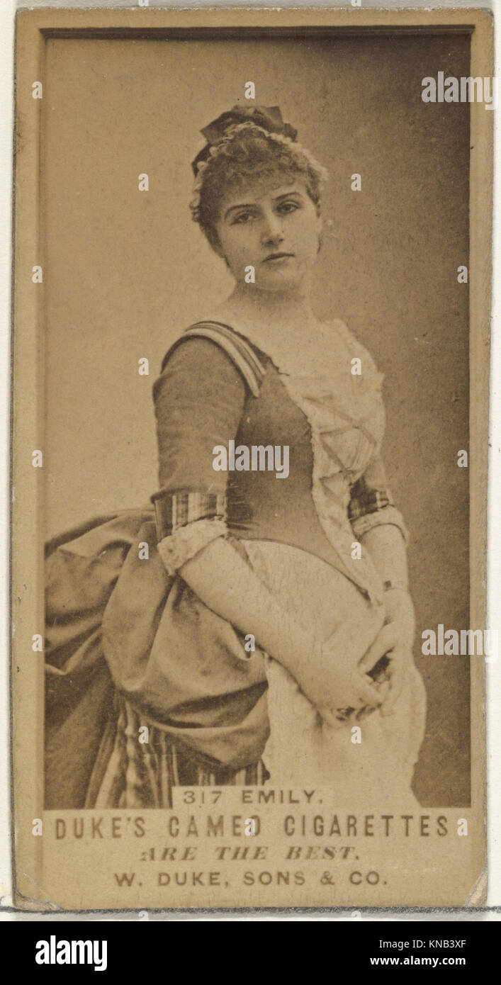 A trading card featuring 'Miss Emily' from the Actors and Actresses ...