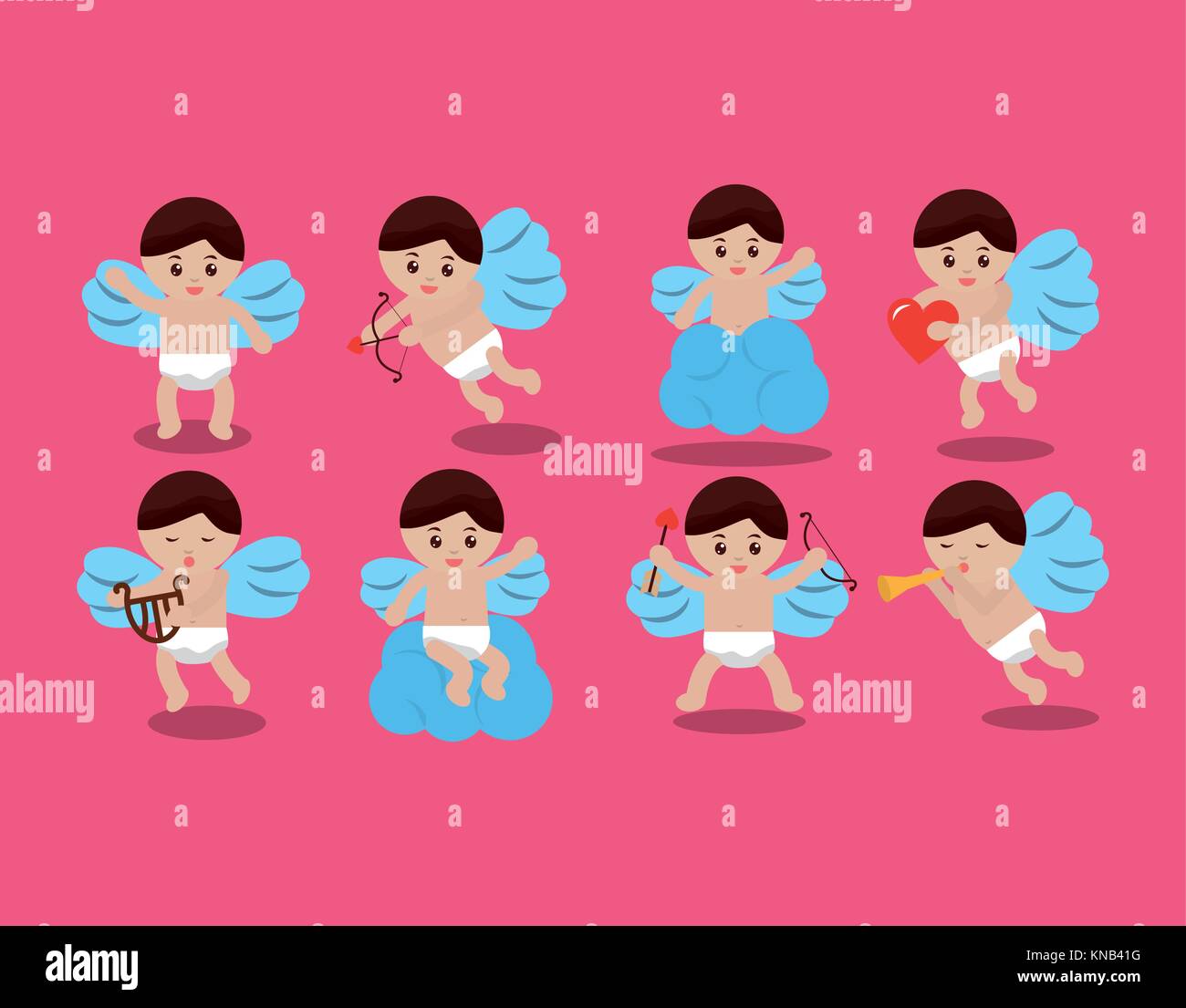 cupid love romantic lovely cute set Stock Vector Image & Art - Alamy