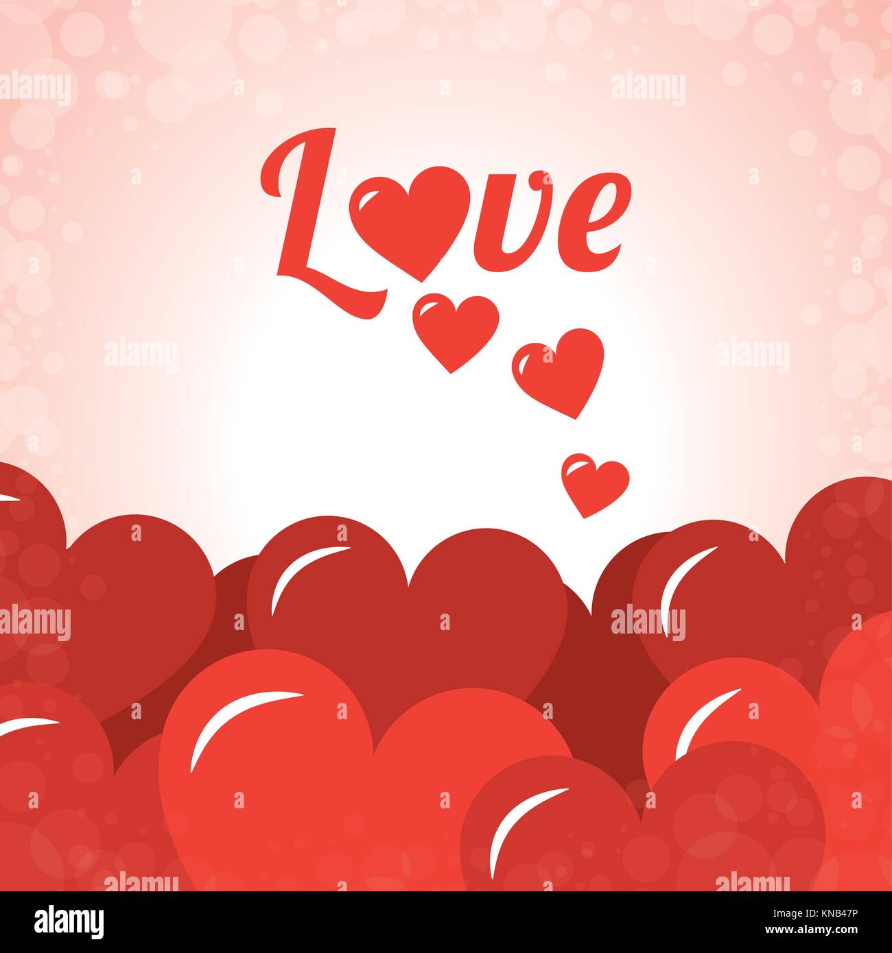 love lettering red hearts decoration card Stock Vector Image & Art - Alamy